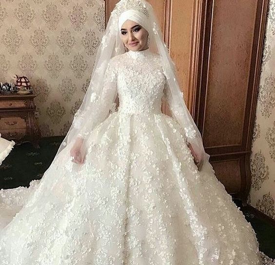 فساتين زفاف محجبات تركية الراقية